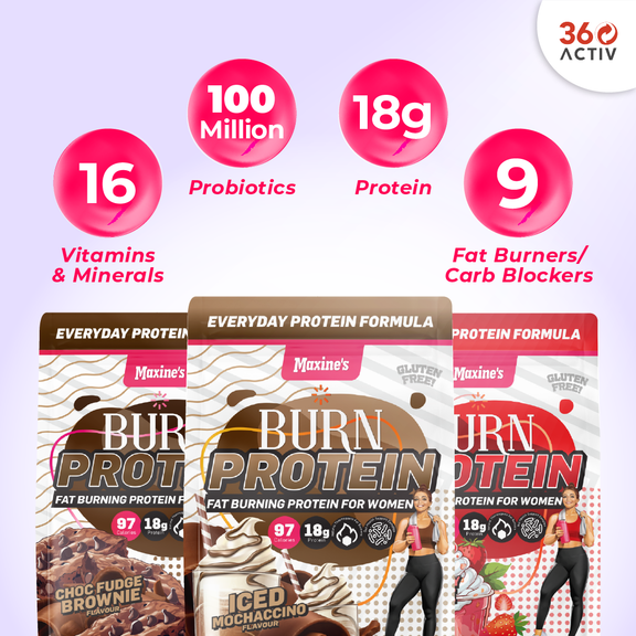 Maxine's Burn Protein Powder Iced Mochaccino (500g) – 360activ