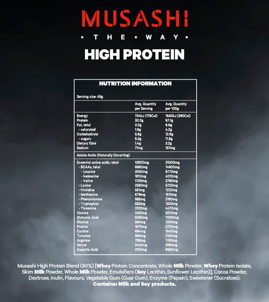 Musashi High Protein Powder Vanilla (900g) – 360activ